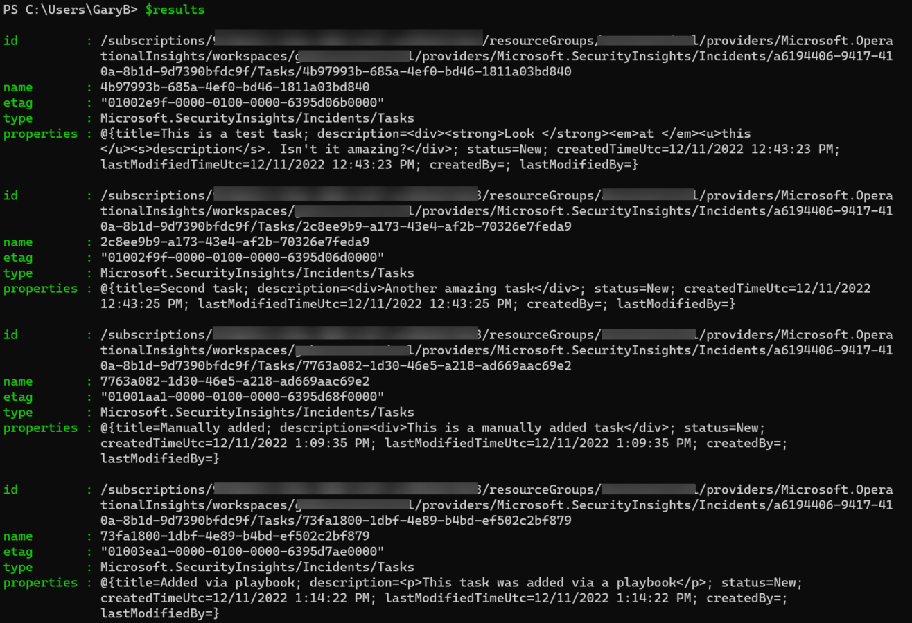 Adding Tasks To A Microsoft Sentinel Incident Via Rest Api Yet Another Security Blog